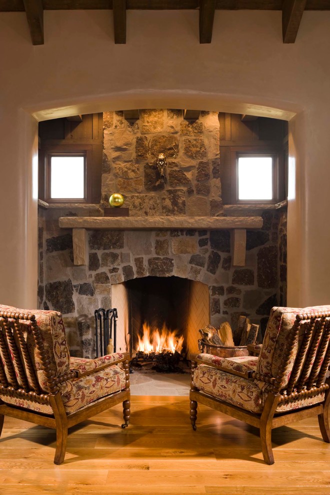 Ranch Style Living Room in Santa Fe - Farmhouse - Living Room ...