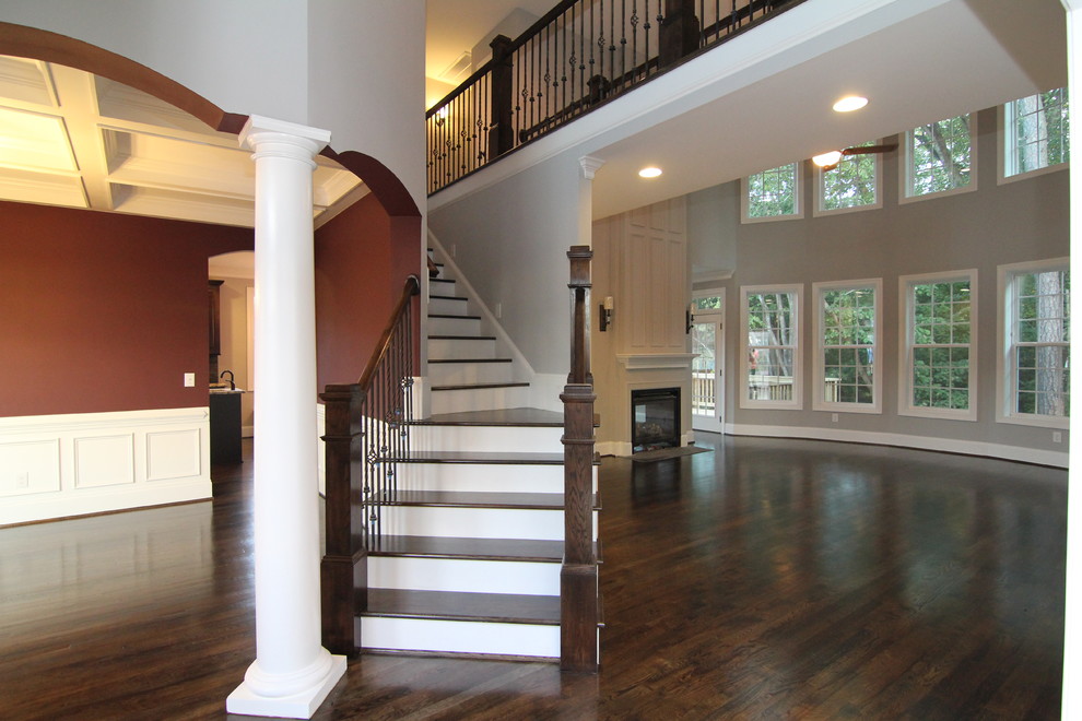 Foyer View into Dining and Great Room - Traditional - Living Room ...