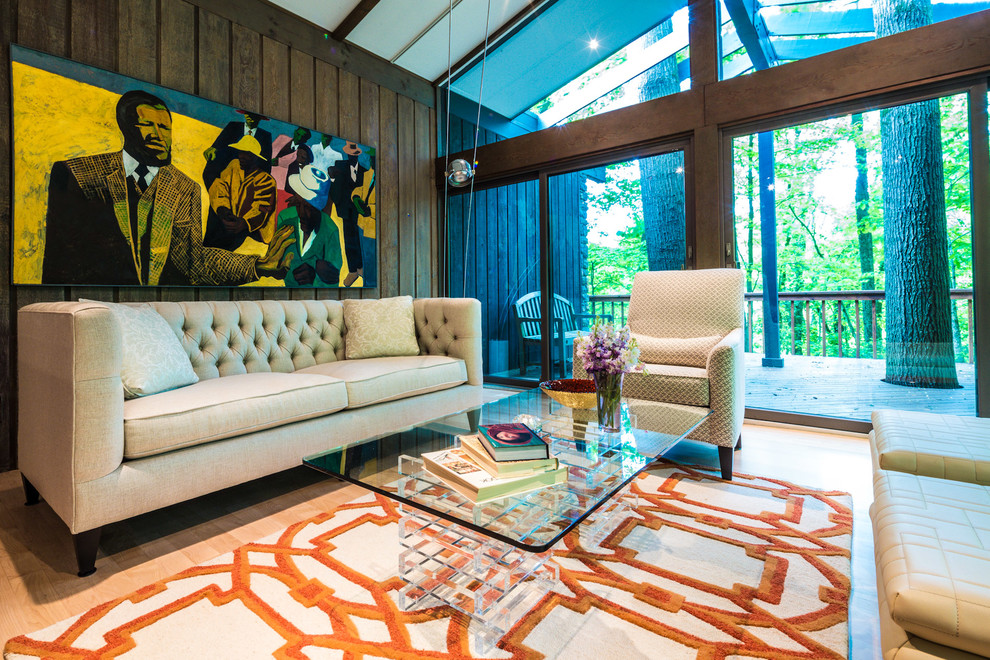 Frank Lloyd Wright Inspired House - Modern - Living Room - Cincinnati ...