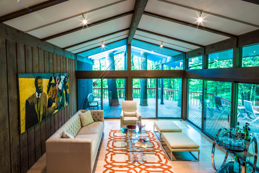 Frank Lloyd Wright Inspired House - Modern - Living Room - Cincinnati ...