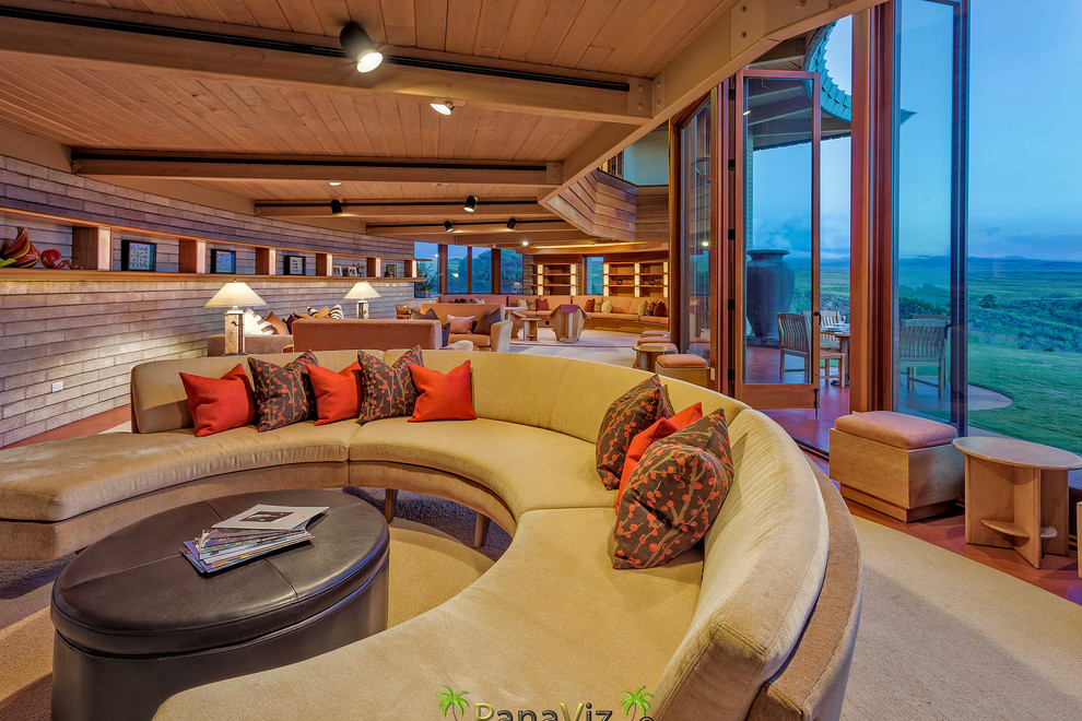 Frank Lloyd Wright Solar Hemicyle House - Midcentury - Living Room ...