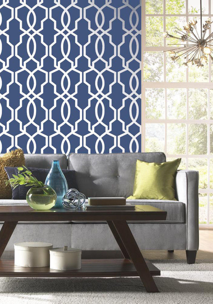 Geometric Wallpaper - Modern - Living Room - Boston - by Wallcoverings ...