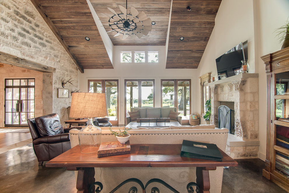 German Farmhouse Restoration - Living Room - Austin - by Lemburg House ...