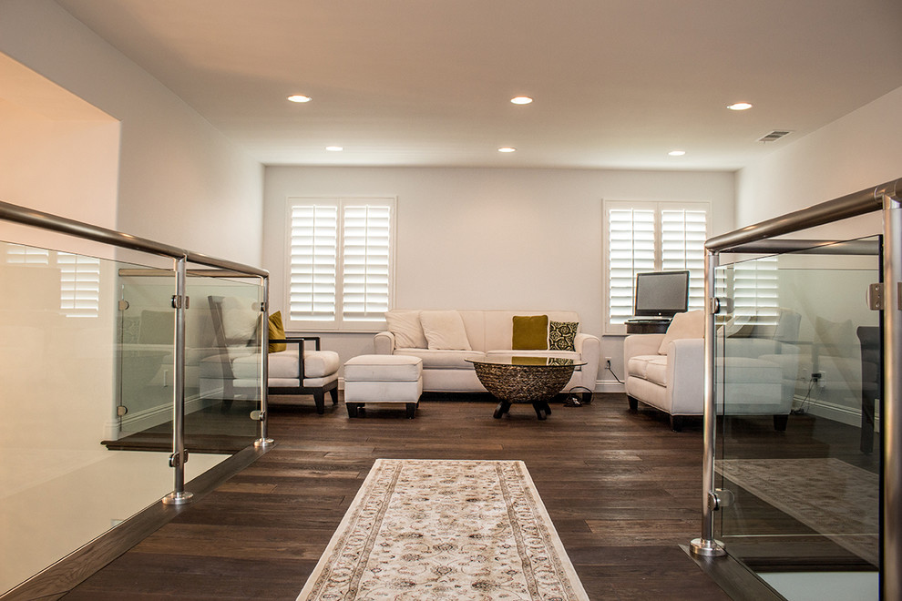 Glendale - Glass Railing Loft Addition - Contemporary - Living Room ...