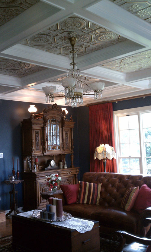 Gold and White Gilded Ceiling - Traditional - Living Room - Tampa - by ...