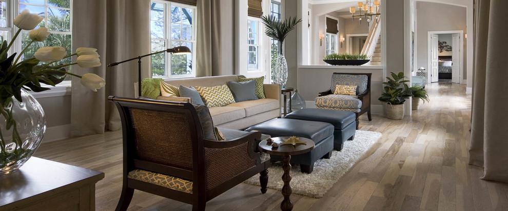 Golden Oak Island Colonial Residence -3 - Transitional - Living Room ...