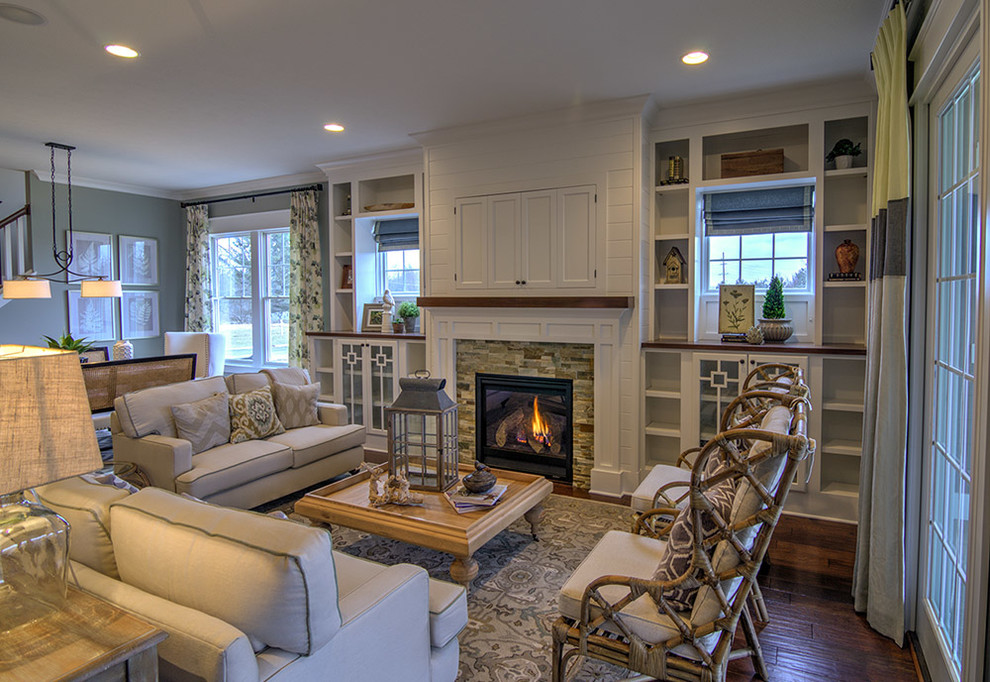 Gray Oaks Model Home Craftsman Living Room Indianapolis By Old