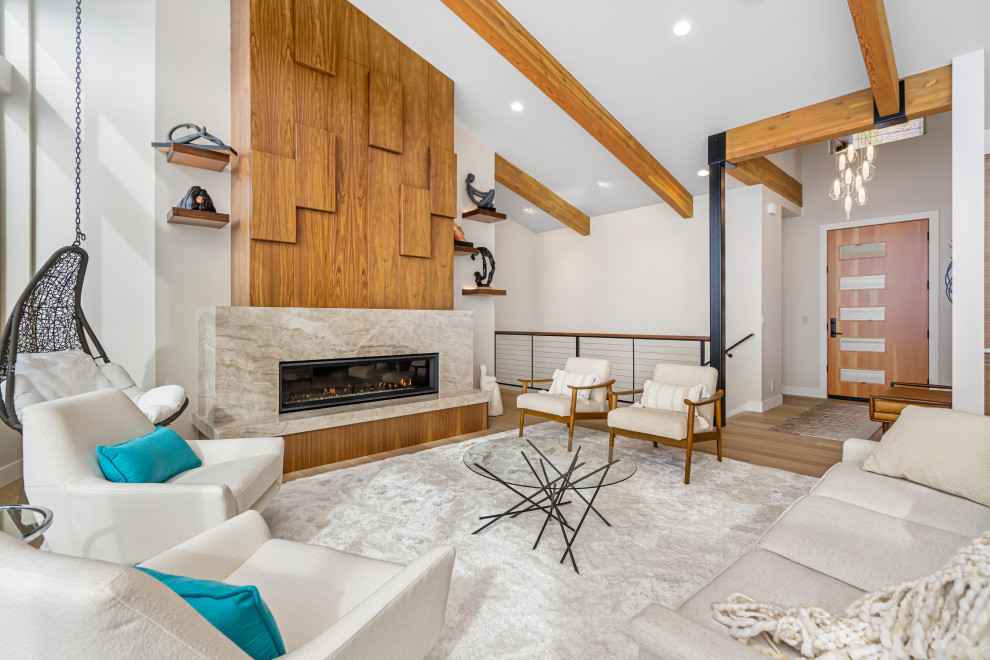 Great Room view into foyer - Contemporary - Living Room - Seattle - by ...