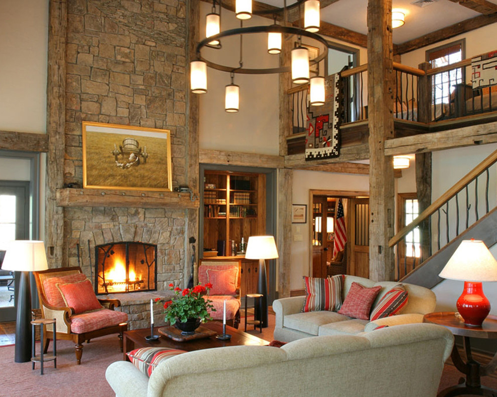 Greenbrier Residence - Rustic - Living Room - Philadelphia - by Barbara ...