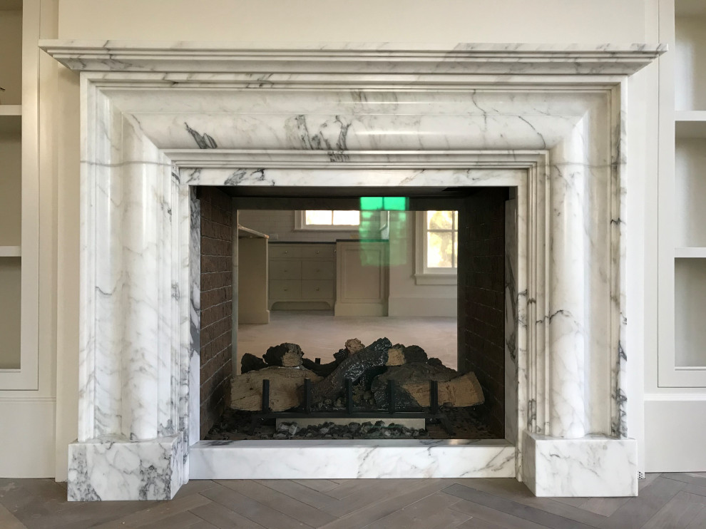 Hand Carved Calacatta Marble Fireplace Surround - Living Room - Salt ...