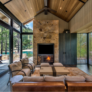 Rustic Living Room Wood Walls