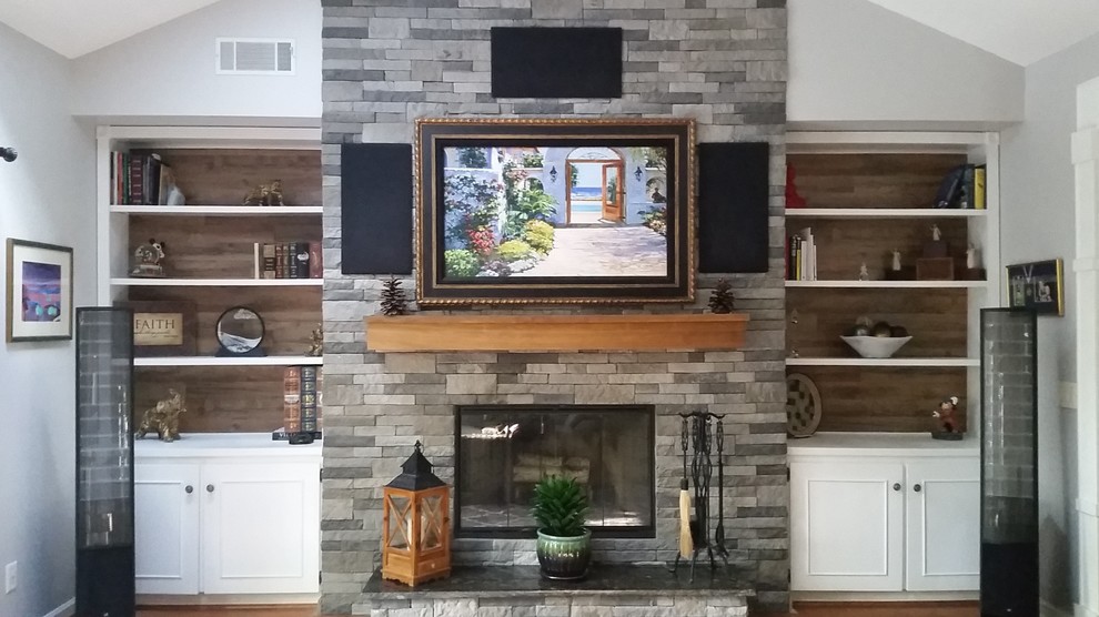 Hidden TV Above Fireplace - Traditional - Living Room - Atlanta - by ...