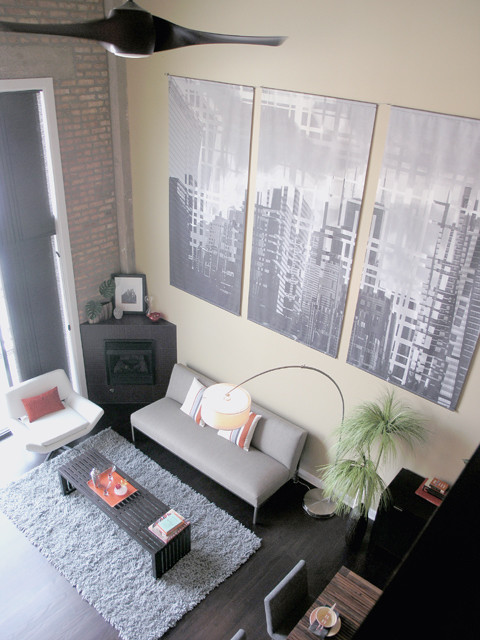 Historic Opera Loft Renovation in South Loop - Contemporary - Living ...