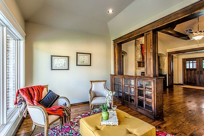 Historically Inspired McCaleb Homes - Rustic - Living Room - Oklahoma ...