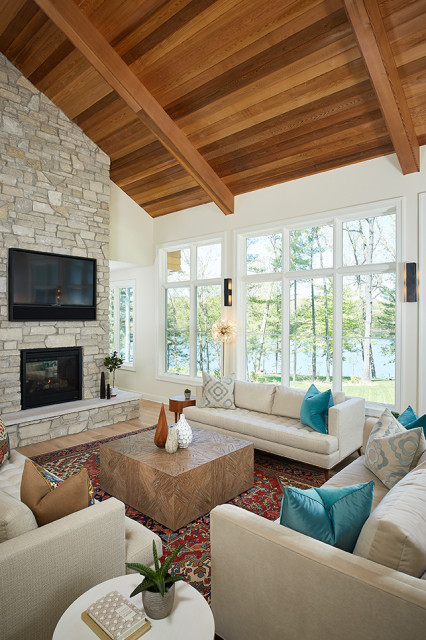 Holloway | Mid-Century Modern Farmhouse - Midcentury - Living Room ...