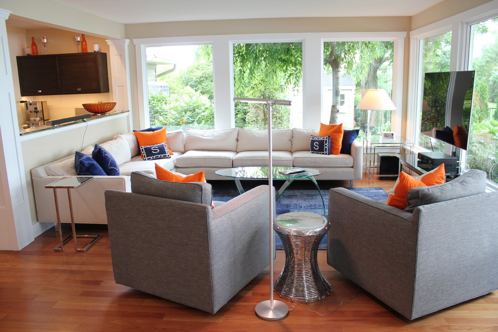 House with a River View - Contemporary - Living Room - Los Angeles - by ...