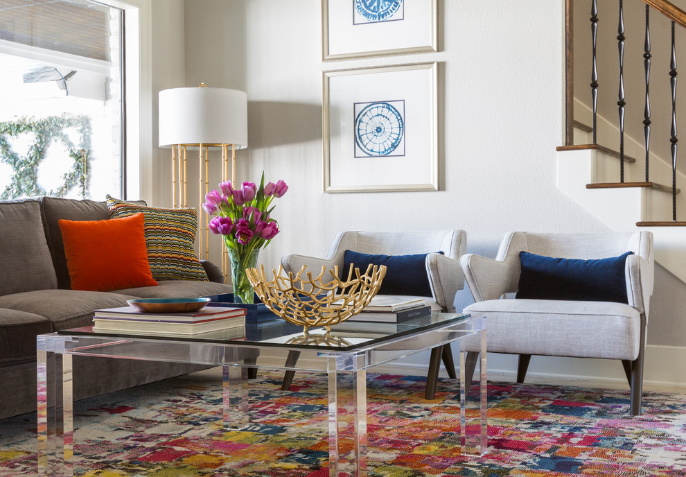 Houston Mid-Century Modern Remodel - Transitional - Living Room ...