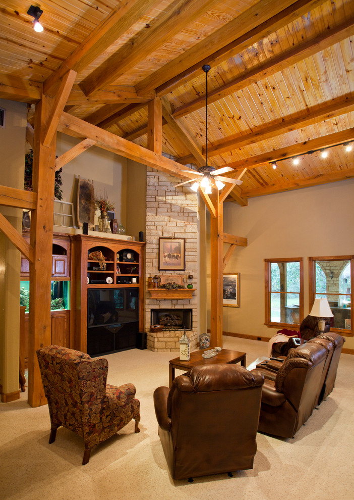 Houston Timber Frame - Traditional - Living Room - Houston - by Texas ...