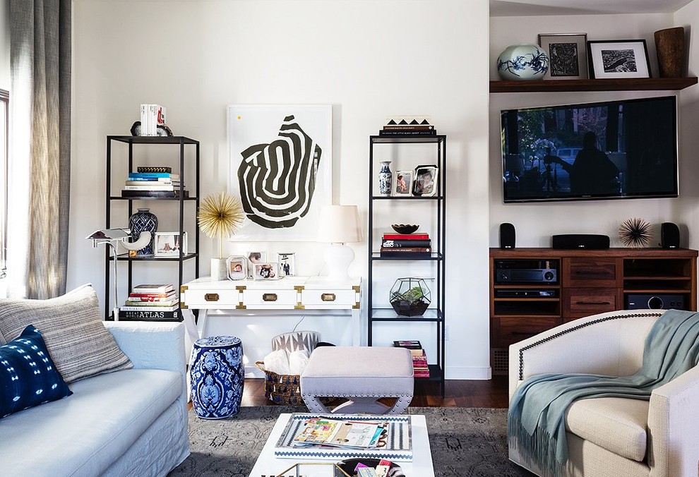 Indigo-Infused Living Room Makeover for Erica Chan Coffman of Honestly ...