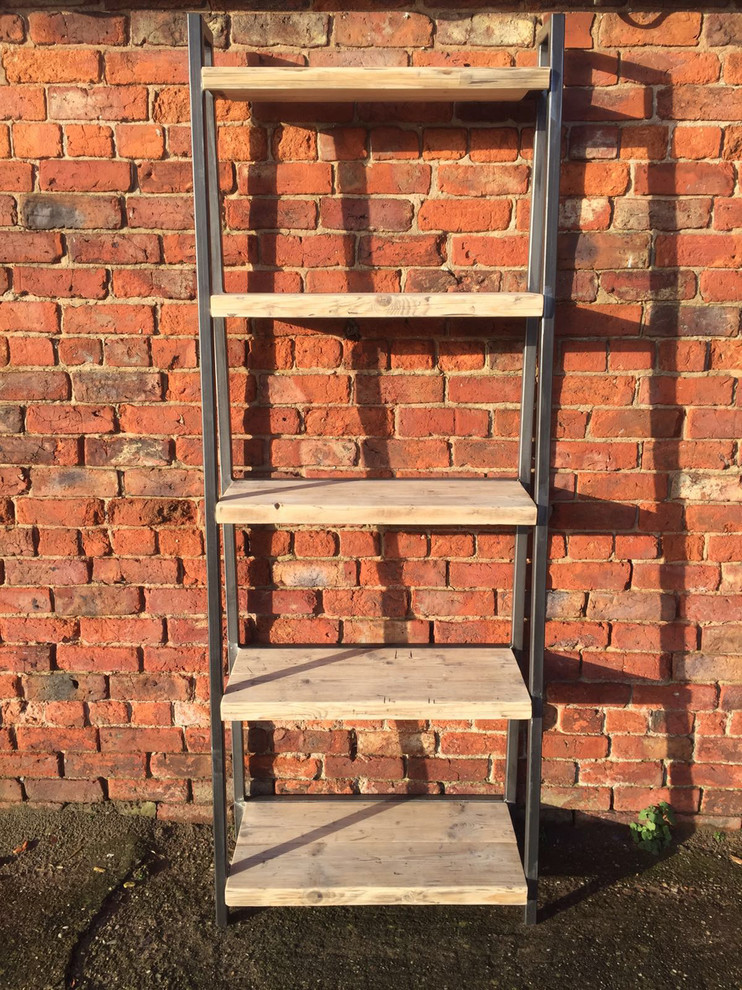 Industrial Style Reclaimed Wood Ladder Shelving Unit - Industrial ...