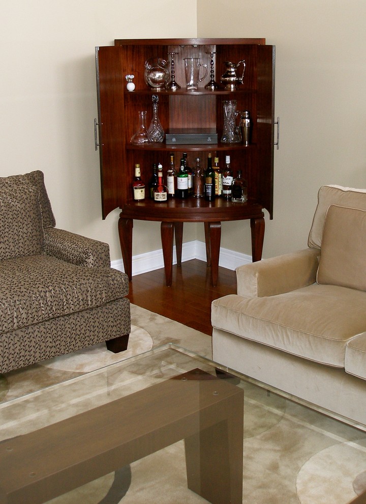 INSIDE the curved mahogany corner cabinet / dry bar - Contemporary ...