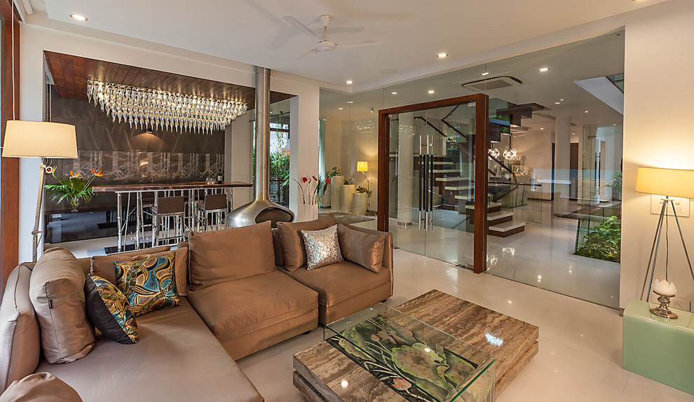 J Residence - Contemporary - Living Room - Delhi - by Kumar Moorthy ...