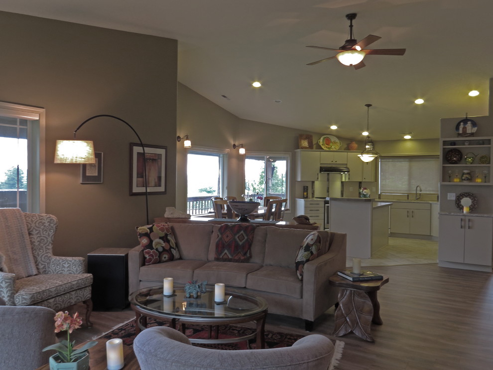 Kitchen Remodel and Redesigned Living - Transitional - Living Room ...