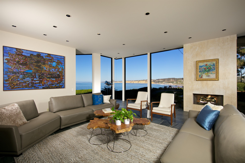 La Jolla Staging on Coast Walk - Contemporary - Living Room - San Diego ...