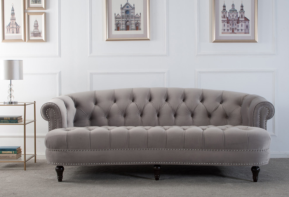 La Rosa Chesterfield Sofa, Burgundy - Transitional - Living Room ...