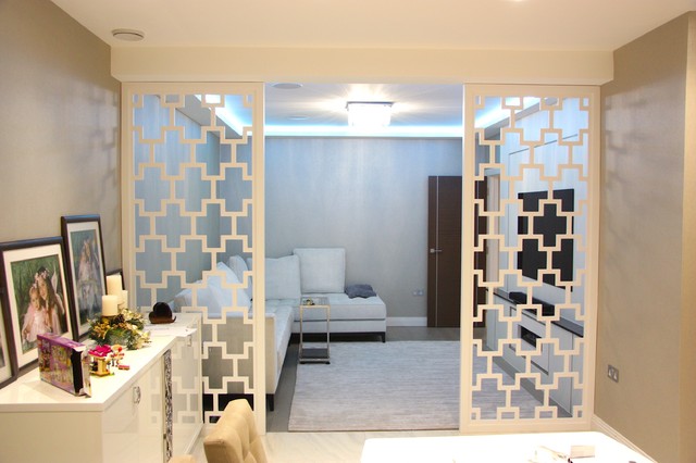 Lacquered Wooden Room Dividers and TV Media Stand - Modern - Living ...