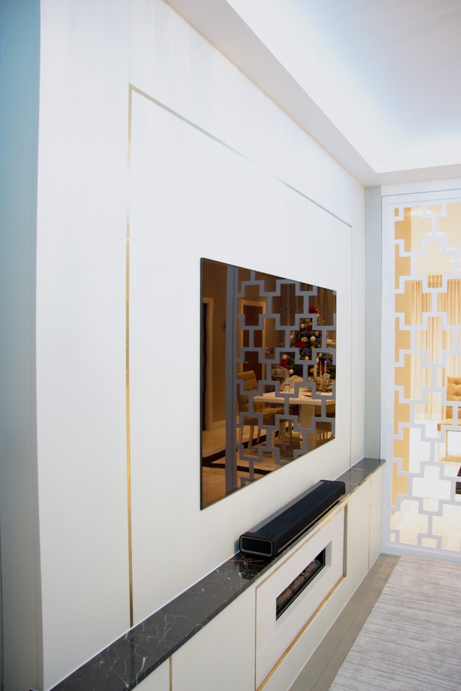 Lacquered Wooden Room Dividers and TV Media Stand - Modern - Living ...