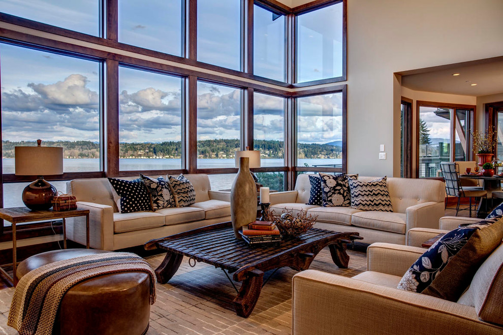 Lake Side - Contemporary - Living Room - Seattle - by DME Construction ...