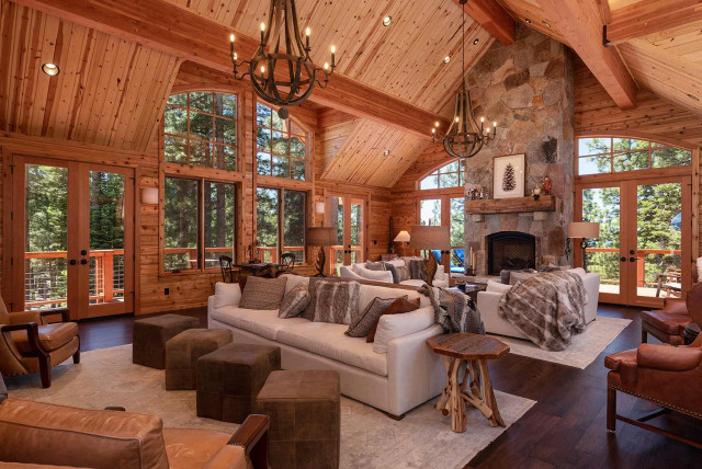 Lake Tahoe Cabin Compound - Rustic - Living Room - Houston - by ROBERT ...