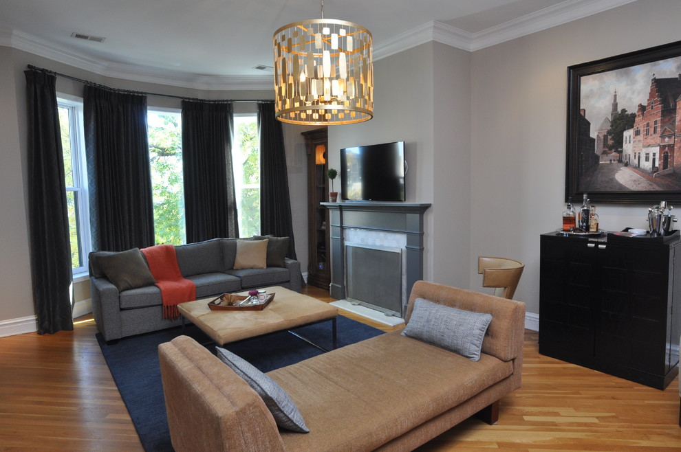Lakeview Revamp Living Room - Transitional - Living Room - Chicago - by ...