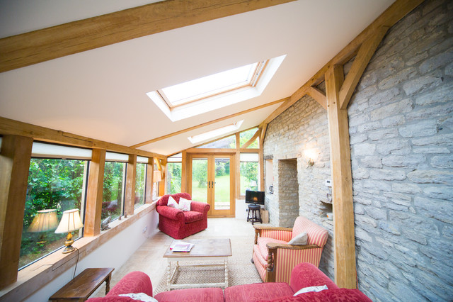 Lean to extension - Country - Living Room - Wiltshire - by Made in Oak ...