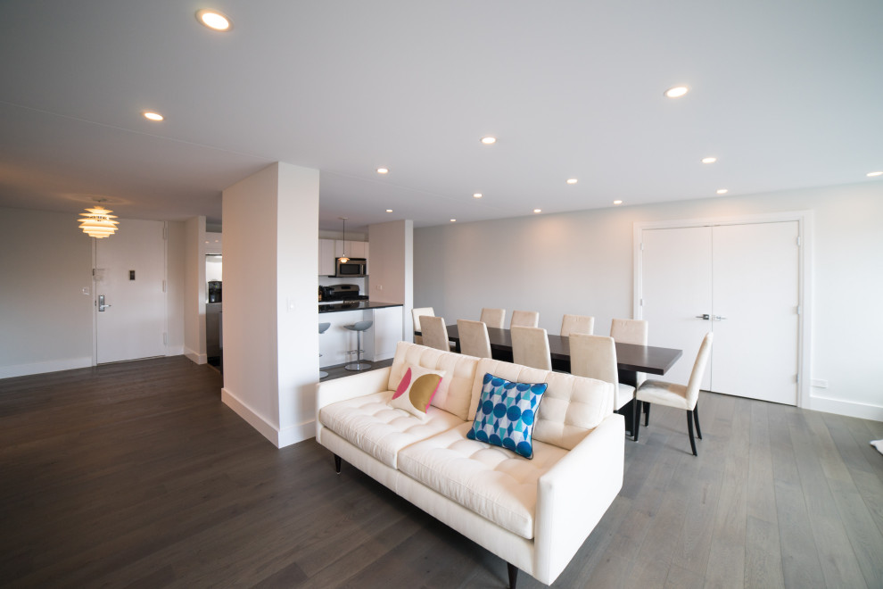 LED recessed lighting for condo with concrete ceilings - Contemporary ...