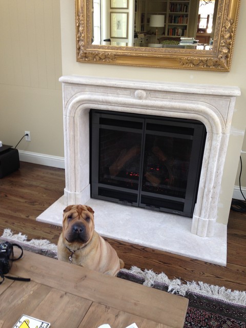 Legacy Travertine Fireplace Mantel - Transitional - Living Room - New ...