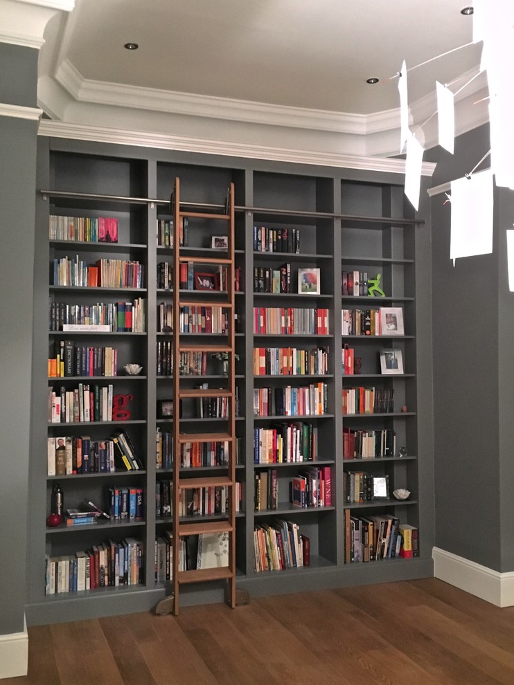Library With Siding Ladder, Crouch End, London - Modern - Living Room ...