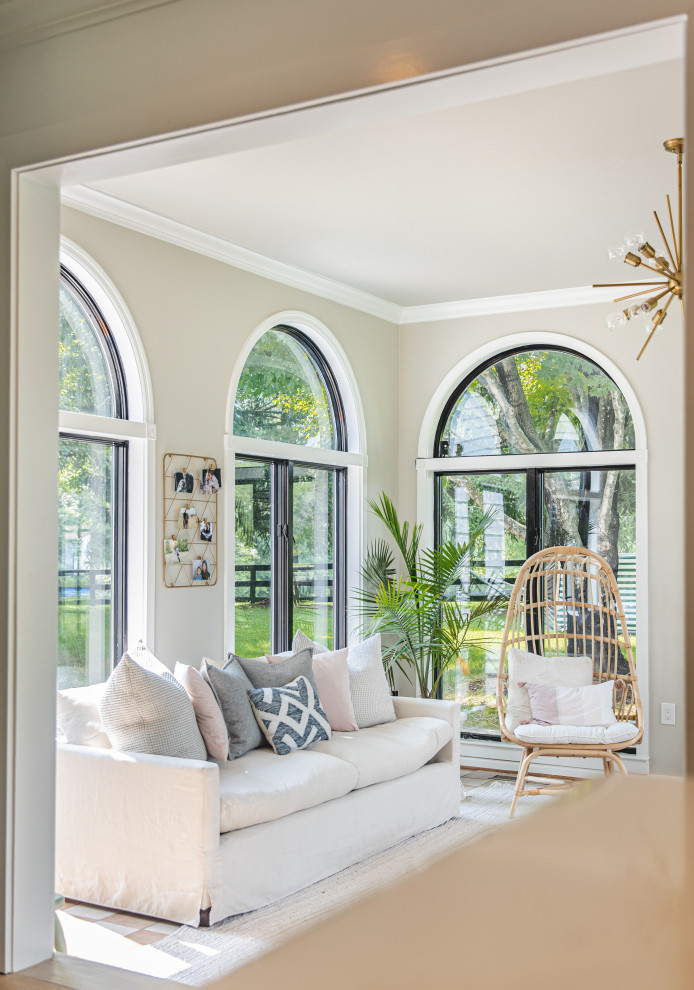 Light Blue Modern Farmhouse Kitchen - Farmhouse - Living Room - DC ...