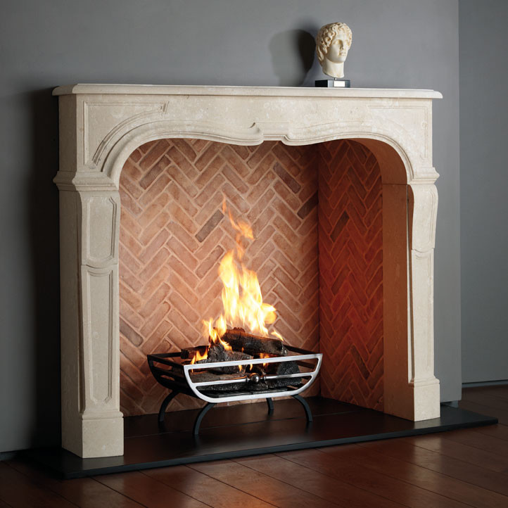 Limestone Mantel - Traditional - Living Room - New York - by KJB ...