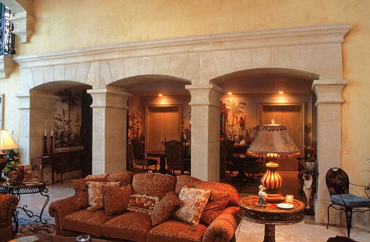 Limestone Pilaster & Wall Panels - Traditional - Living Room - Toronto ...