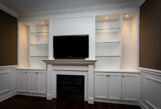 Living Room Built In Media Wall Unit Fireplace Surround - Contemporary ...