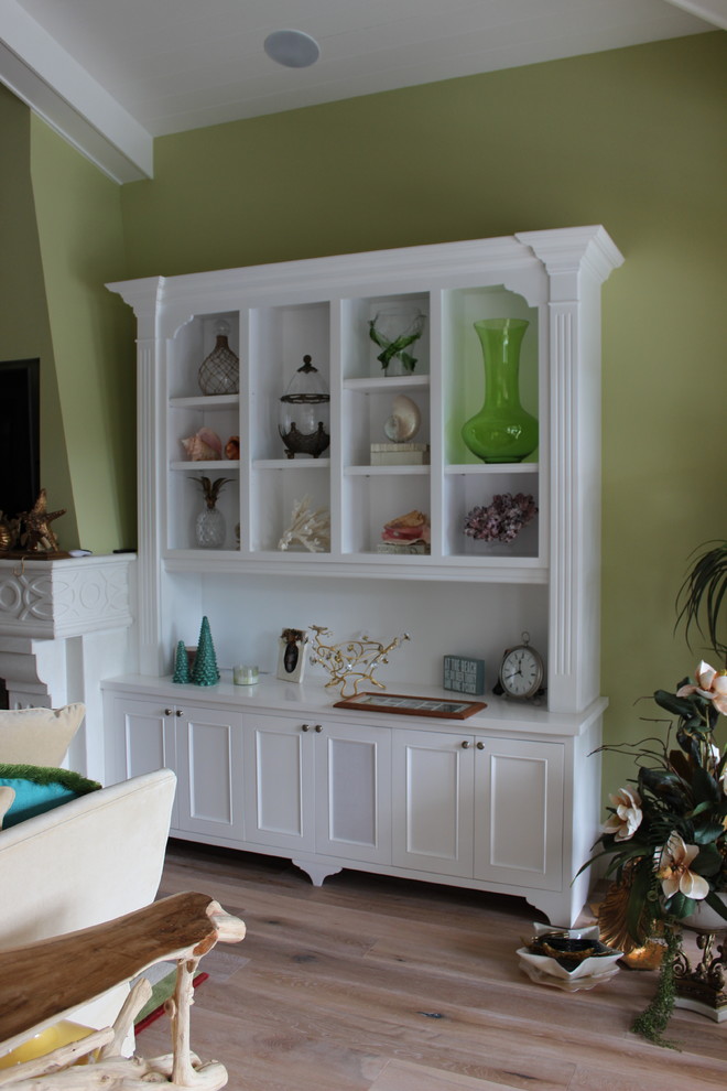 Living Room Custom Built-Ins - Beach - Beach Style - Living Room ...