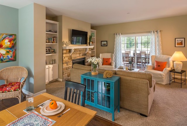 Living Room - Custom Two Story Modular Home - Beach Style - Living Room ...