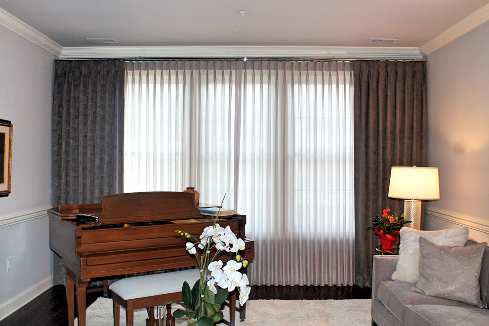Living Room Drapes & Sheers - Transitional - Living Room - New York ...