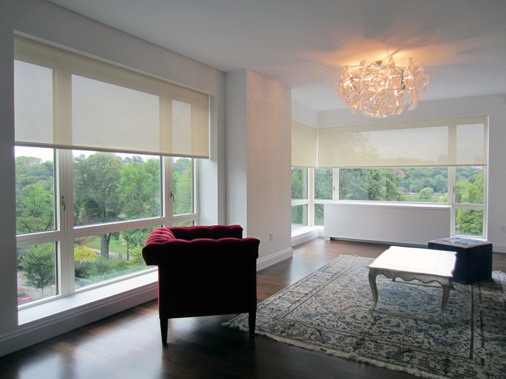 Living room screen shades - Modern - Living Room - Miami - by Shades by ...