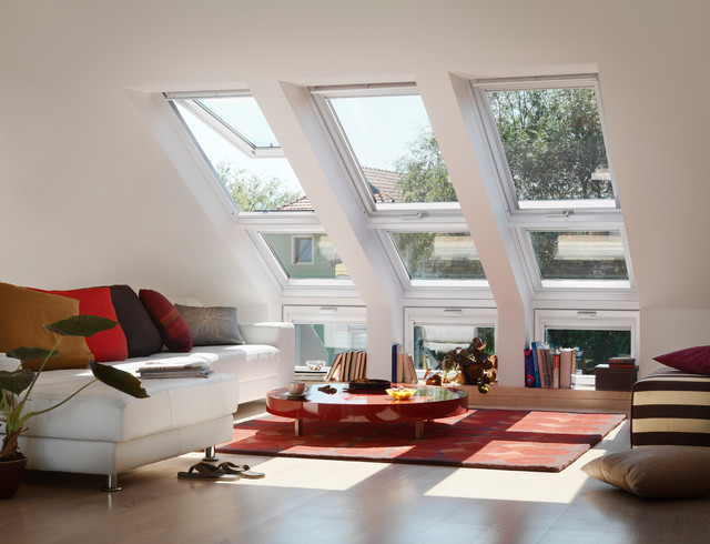 Living Room Sloping & Vertical Windows - Modern - Living Room - by ...