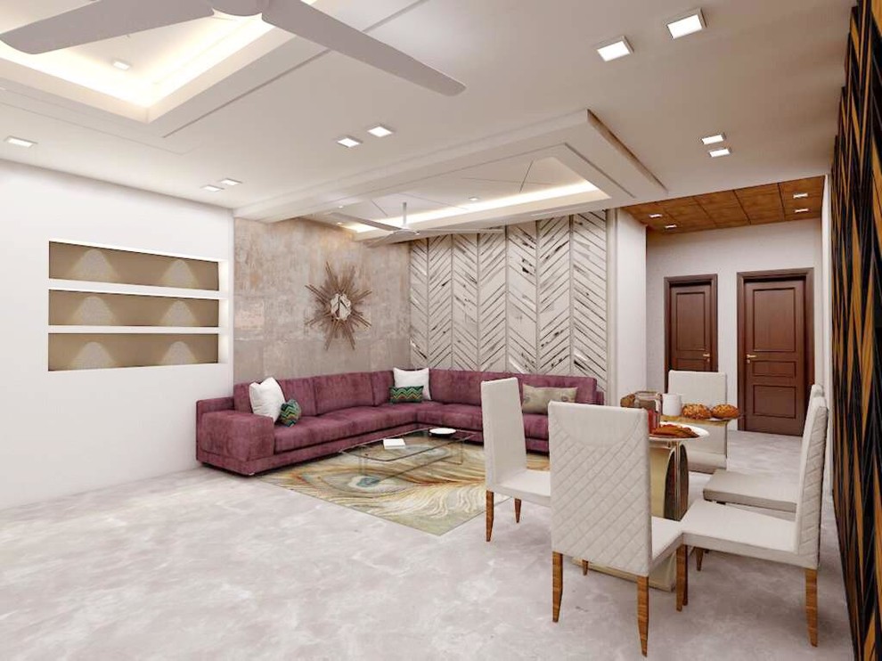 Living Room with Dining hall - Modern - Living Room - Delhi - by Srian ...