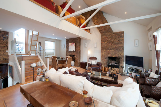 Living space in Loft Apartment in London - Eclectic - Living Room ...