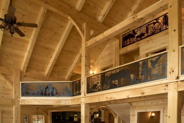 Loft & Balcony Railing with Powder-Coated Steel - Rustic - Living Room ...